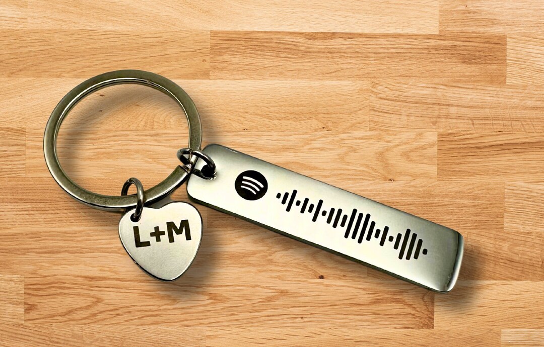 Personalized Spotify Song Code Keychain With Heart Accent Laser ...