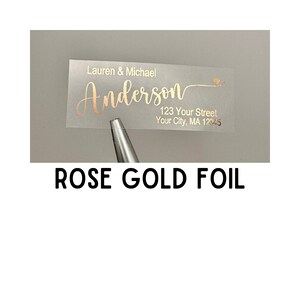 Personalized Return Address Label Full Sheet Metallic Foil Clear ...