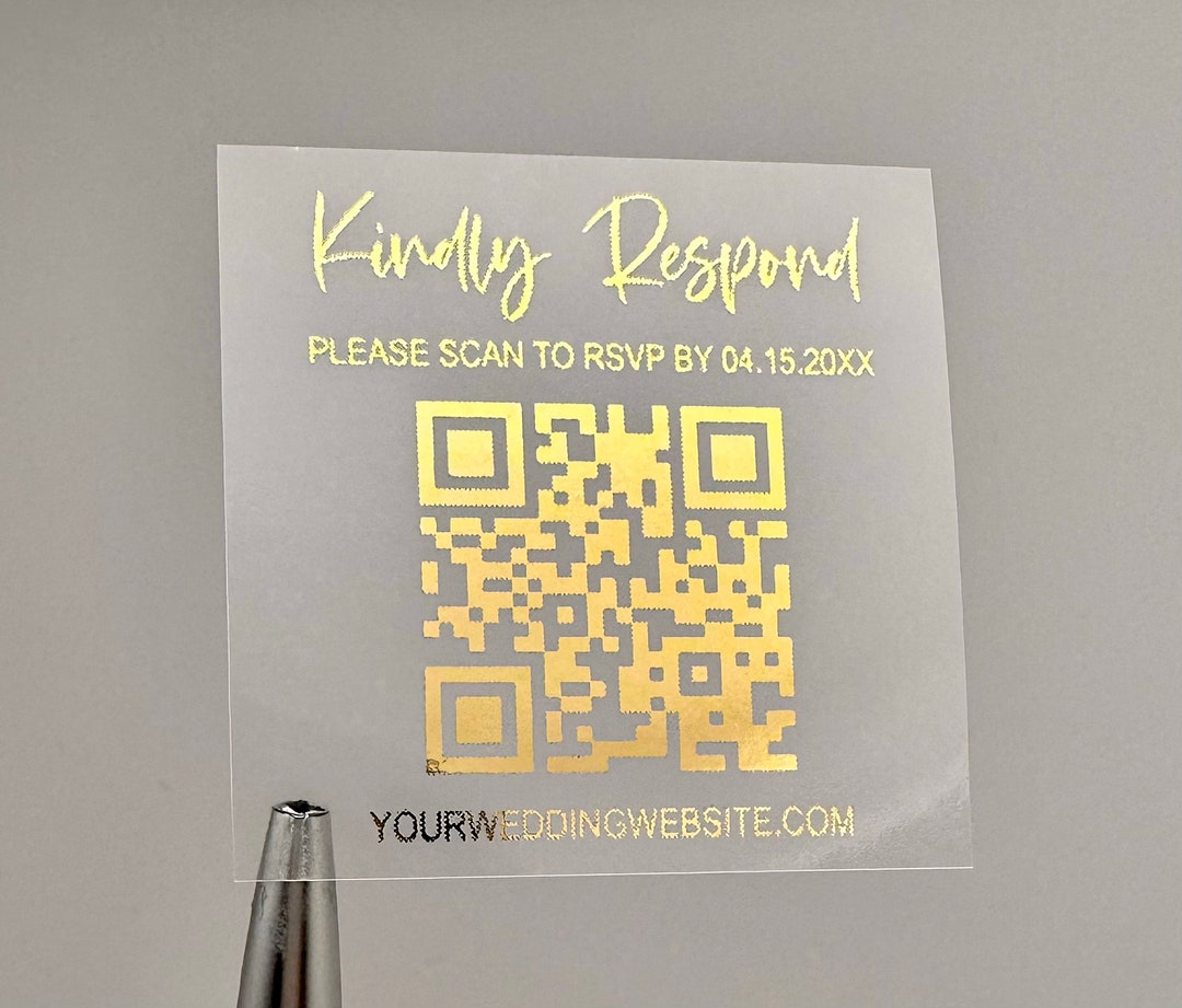 Personalized Wedding RSVP Sticker With QR Code Custom Handmade QR Code ...