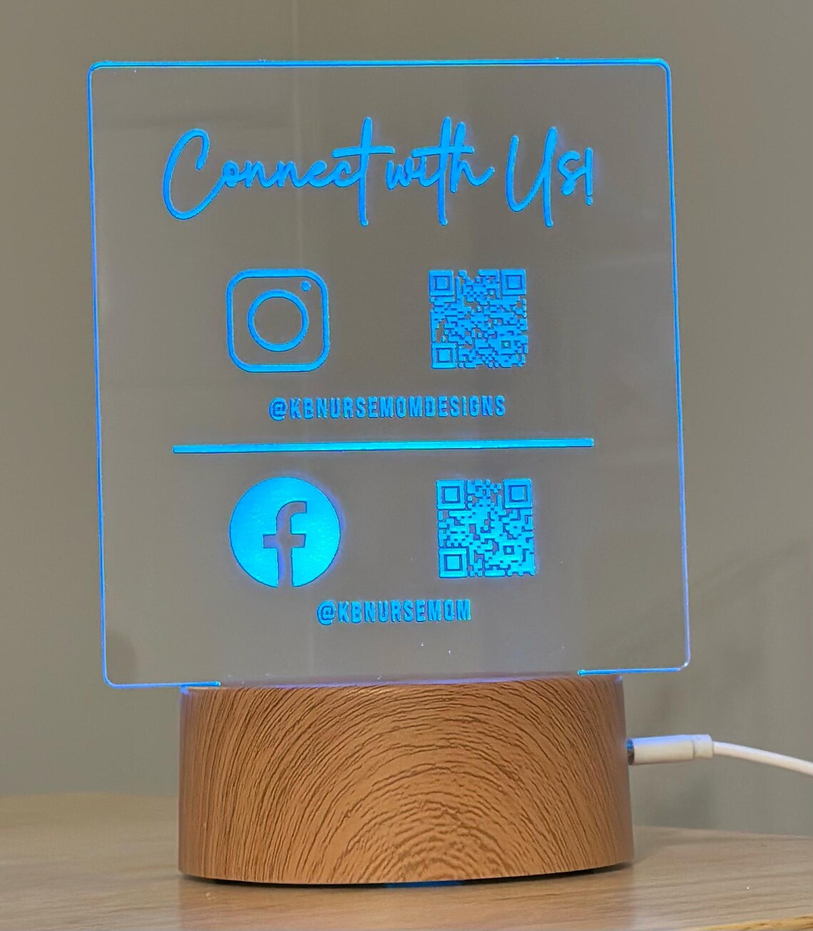 Customizable LED QR Code Social Media Sign Modern Tech Display - Etsy