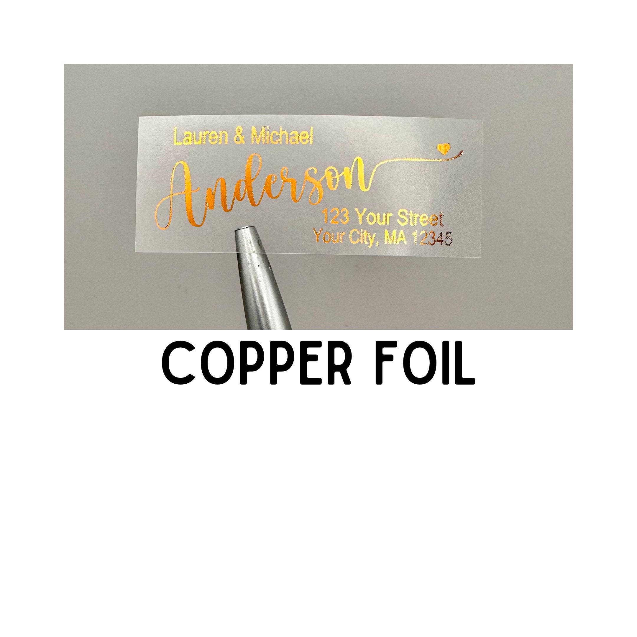 Personalized Return Address Label Full Sheet Metallic Foil Clear ...