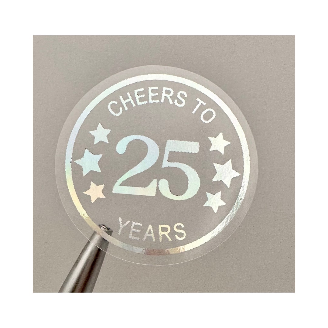 Cheers to 25 Years Sticker Full Sheet Metallic Foil Birthday Sticker ...