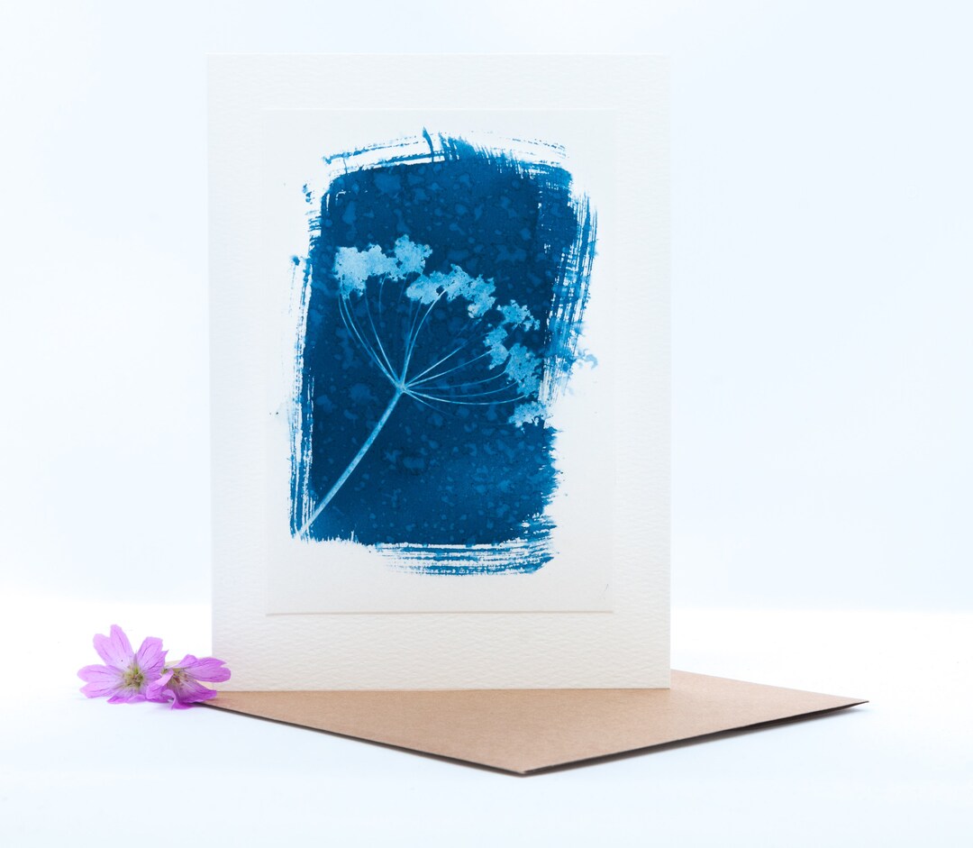 Handmade Original Cyanotype Print Blank Greetings Card - Etsy