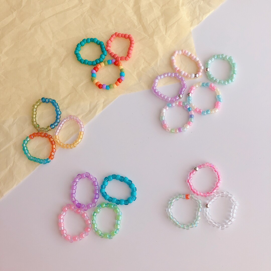 Bead Rings, Regular Circle, 3mm Bead, Color Bead Ring, Cute Bead Ring ...