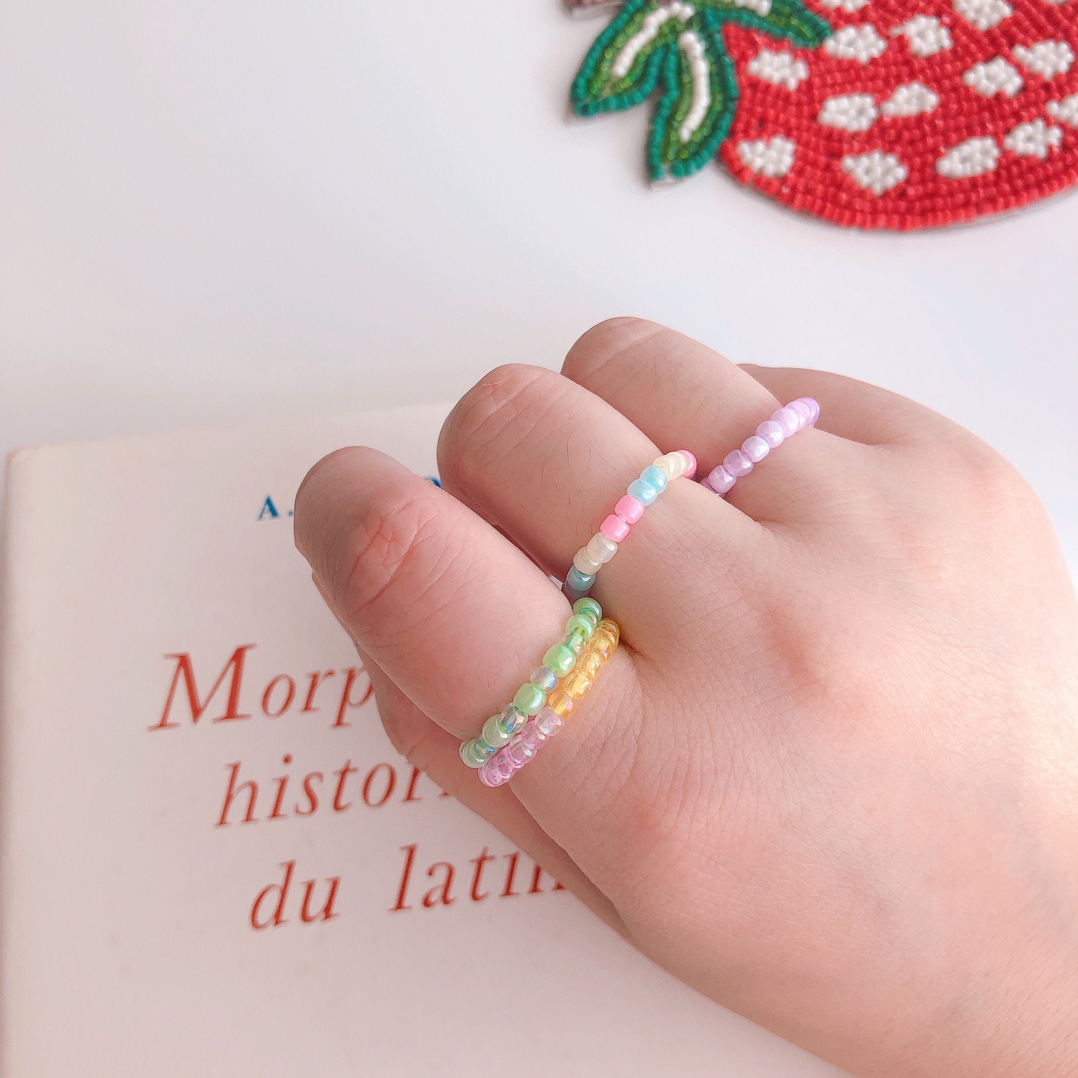 Bead Rings, Regular Circle, 3mm Bead, Color Bead Ring, Cute Bead Ring ...