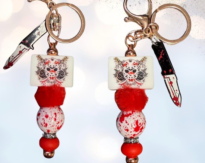 Jason Voorhees From Friday the 13th Focal Beaded Keychain - Etsy