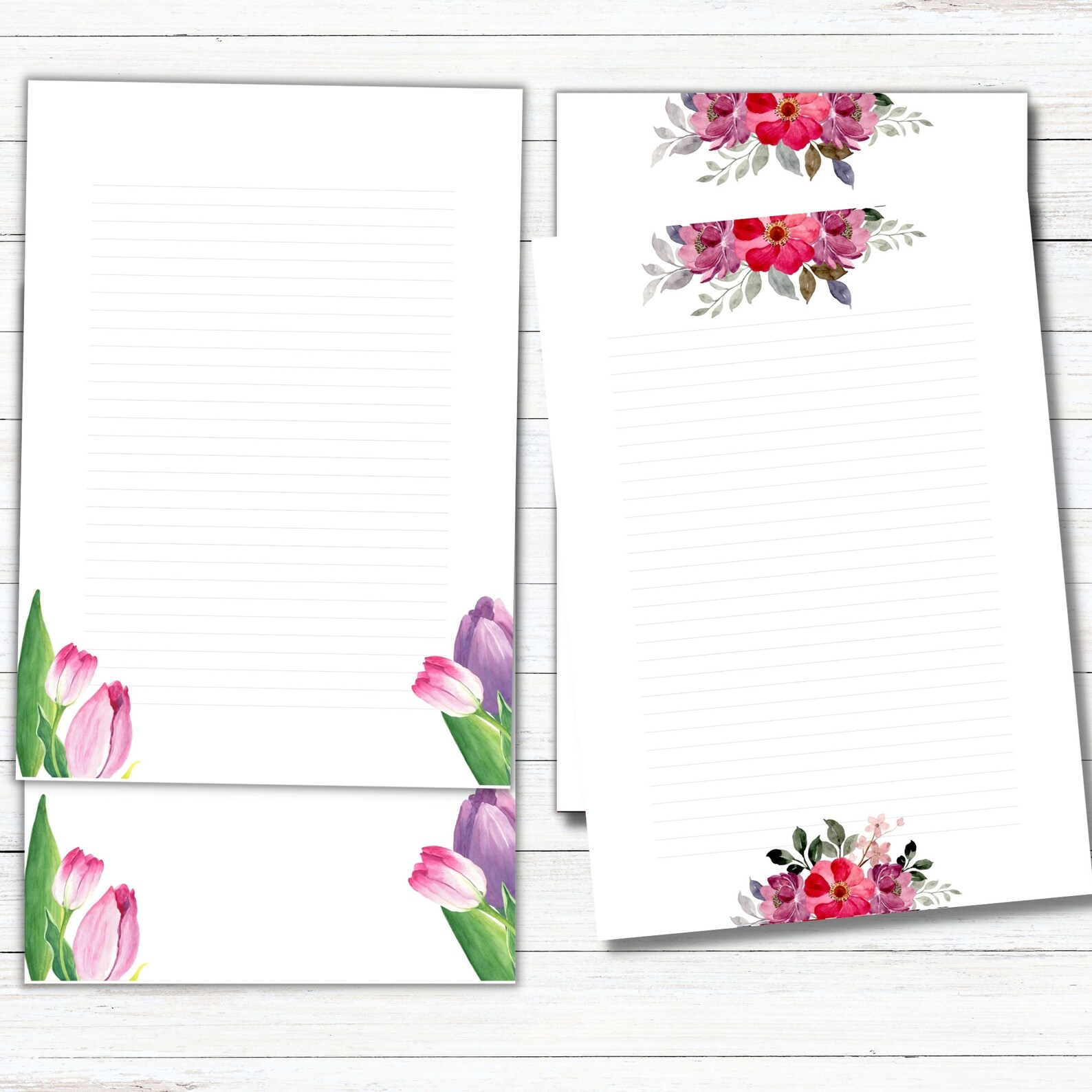 6 Printable Letter Writing Template in A4 and US Letter Sizes - Etsy UK