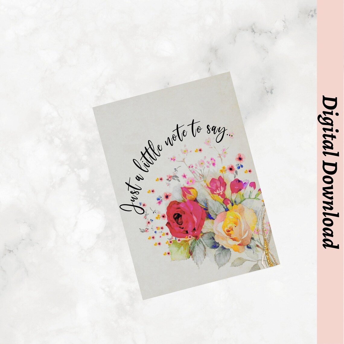 JW Printable Greeting Card, Just a Little Note to Say, 5x7 Folded Card ...