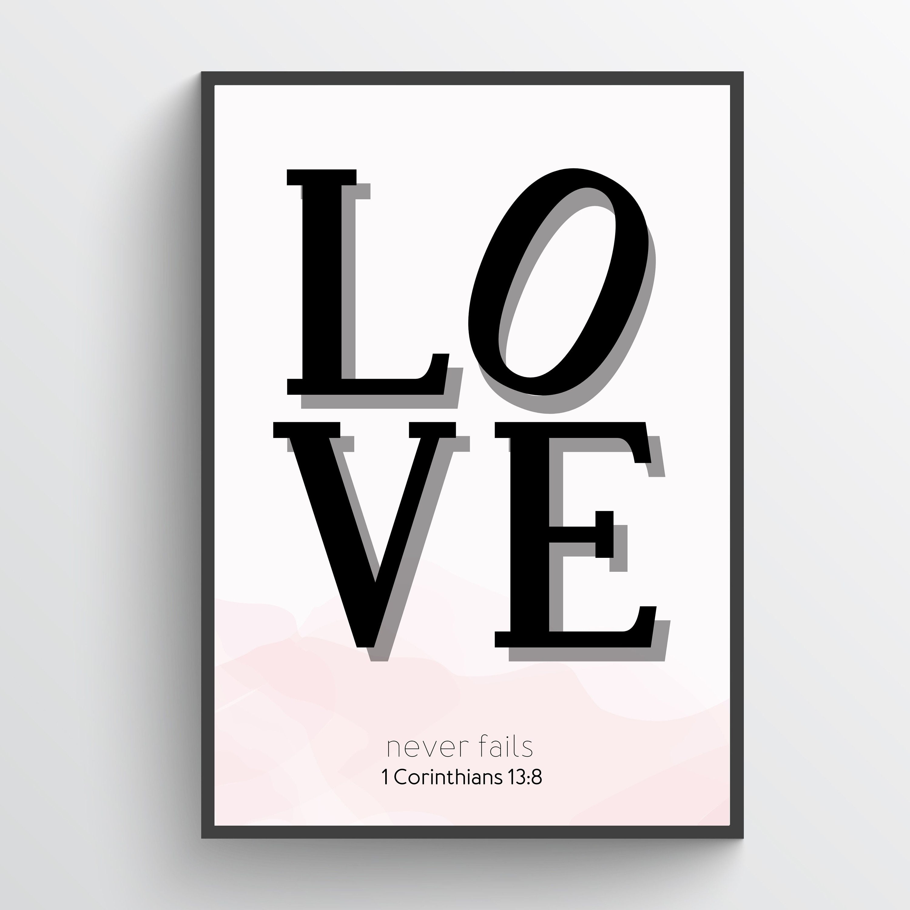 JW Printable 1 Corinthians 13:8 Love Never Fails Wall Art JW | Etsy