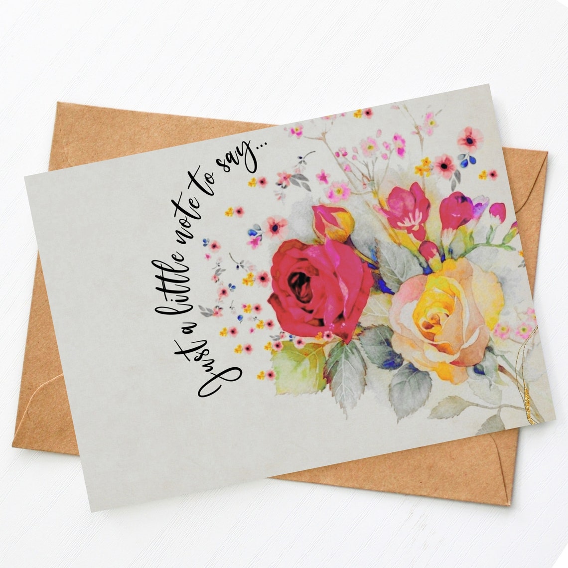 JW Printable Greeting Card, Just a Little Note to Say, 5x7 Folded Card ...