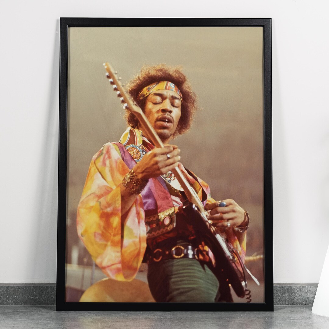 Jimi Hendrix Poster: 60s Rock Legend Guitar Photography (digital ...