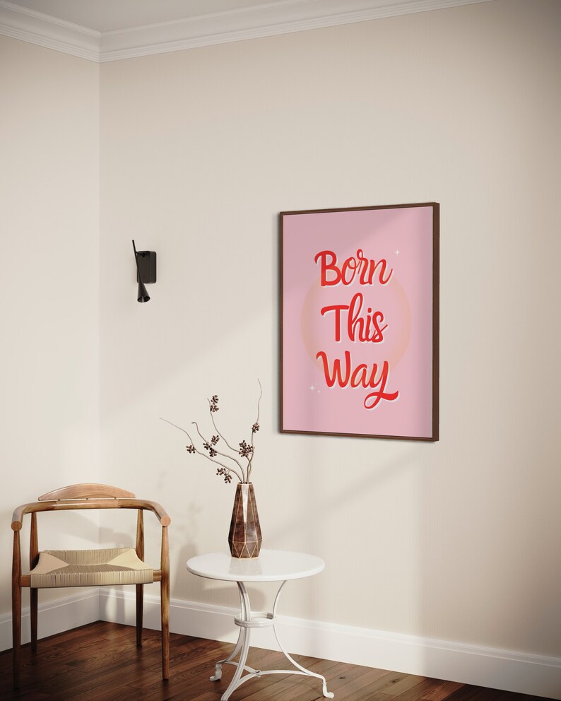 Poster Song Lyrics born This Way Lady Gaga Red Wall Art Print Bedroom ...