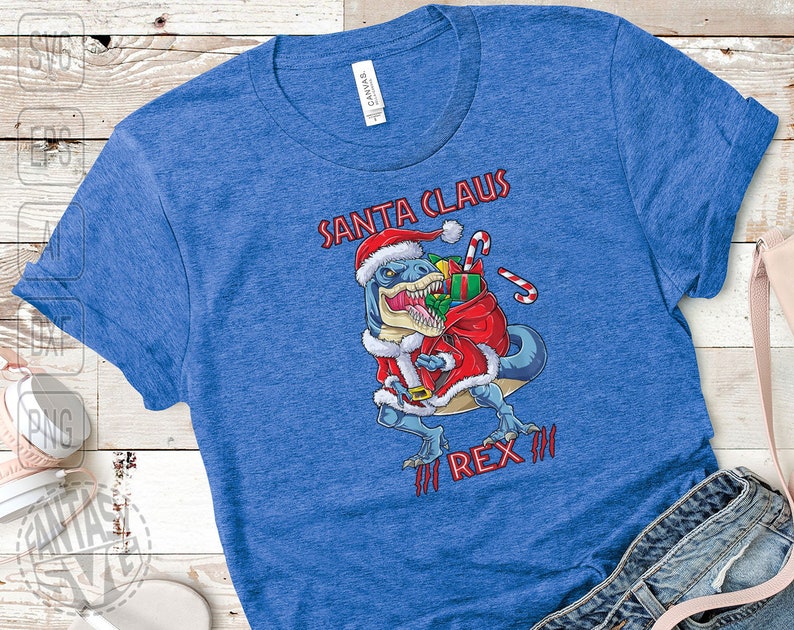 Santa Claus Rex Santasaurus Merry Christmas Dino Dinosaurus - Etsy