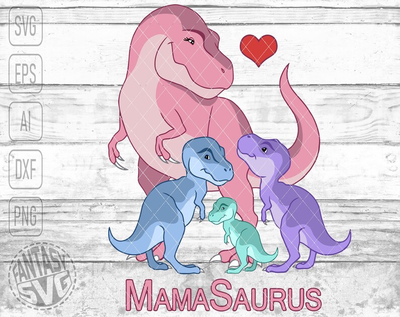 Mamasaurus Rex 3 Babies Mom Mothers Day SVG DXF PNG Cut Files - Etsy