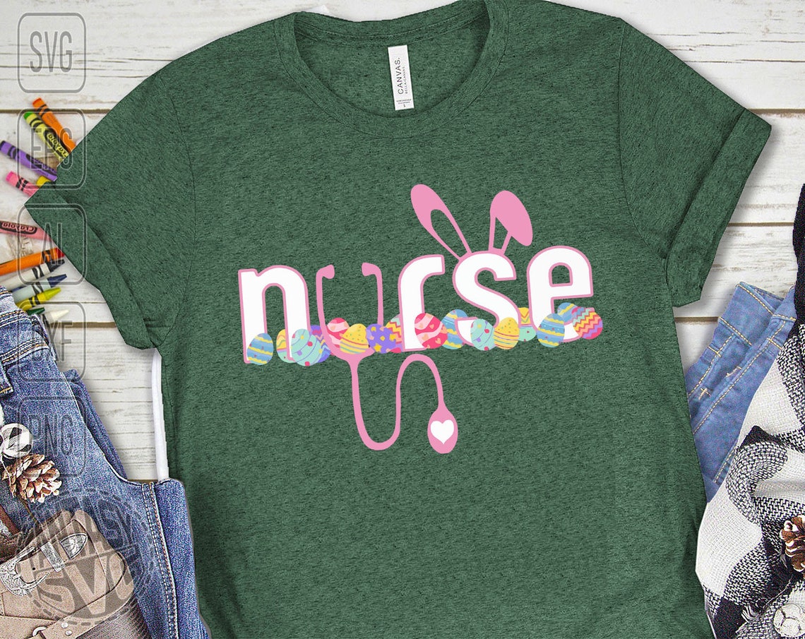 Happy Easter Nurse Bunny Rabbit Holiday SVG DXF PNG Cut Files - Etsy