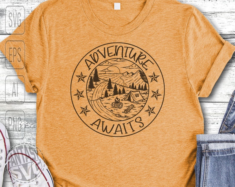Adventure Awaits Camping Travel Trip Wild Mountains Sunshine - Etsy
