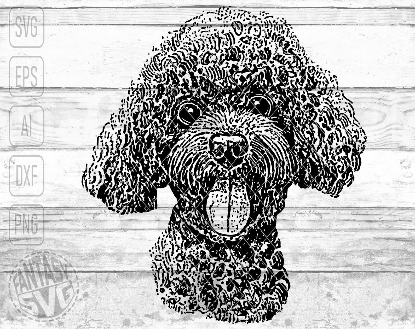 Poodle Face Head Puppy Pet Dog Cute SVG PNG Files Editable - Etsy