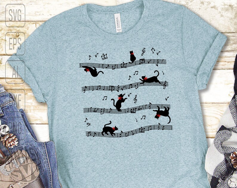 Funny Cats on Musical Signal Score SVG EPS PNG Cut Files - Etsy