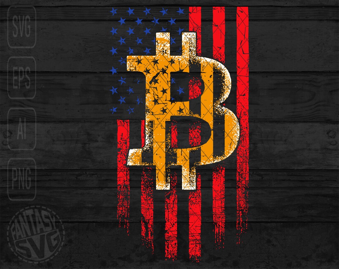 Bitcoin USA American Flag Digital Crypto Currency Money Distressed SVG ...