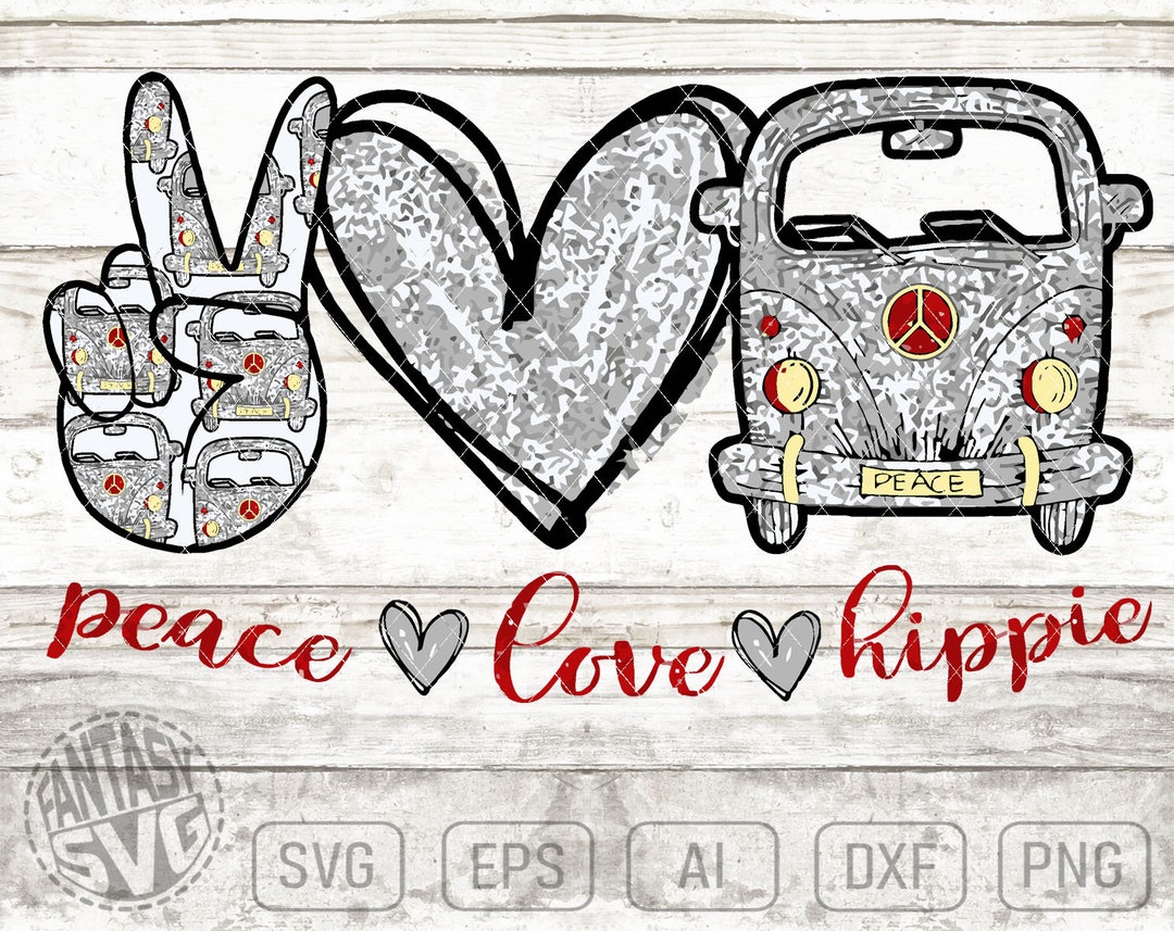 Frieden Liebe Hippie Camp Reise Caravan Abenteuer Herz SVG PNG - Etsy ...