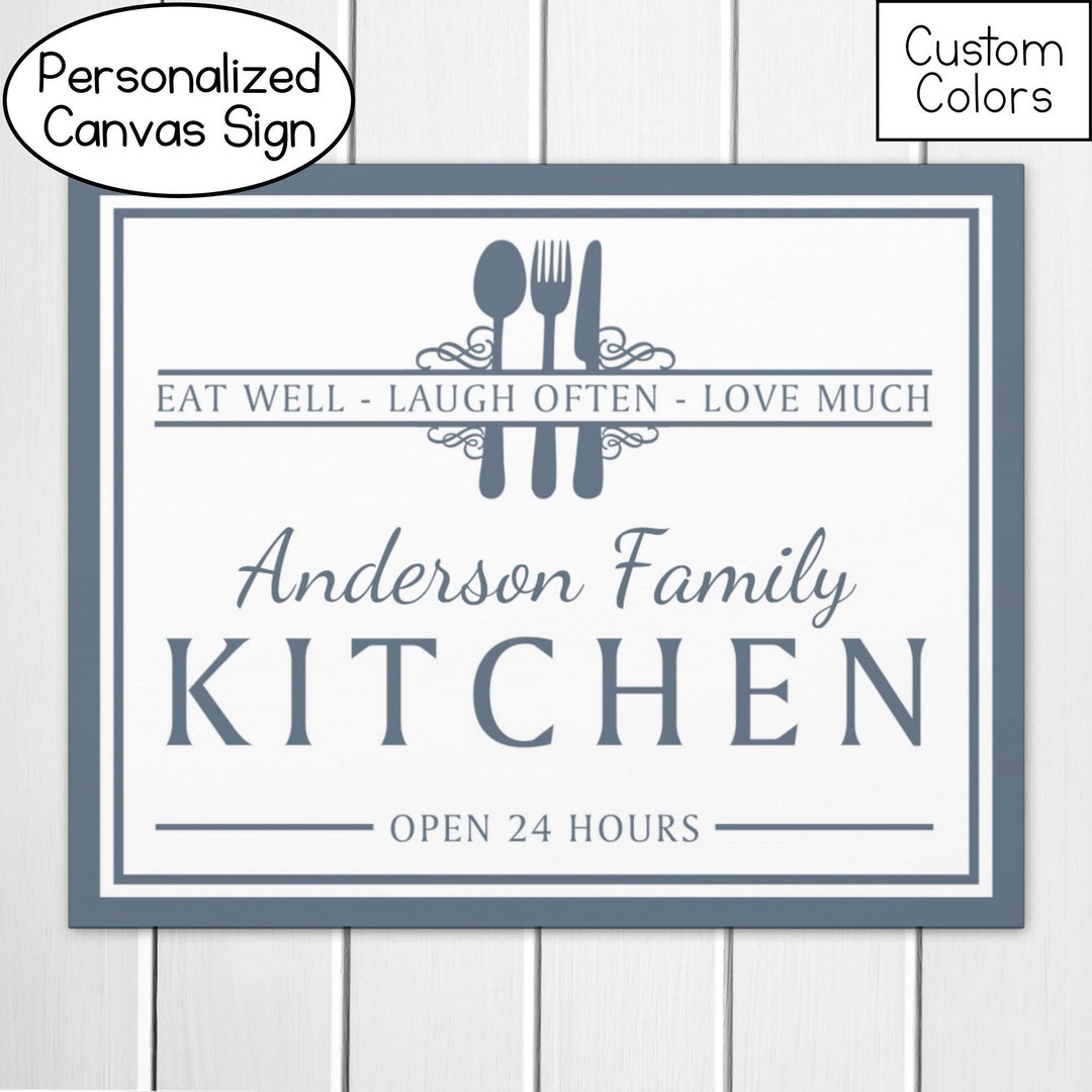 Personalized Kitchen Sign Custom Colors - Etsy