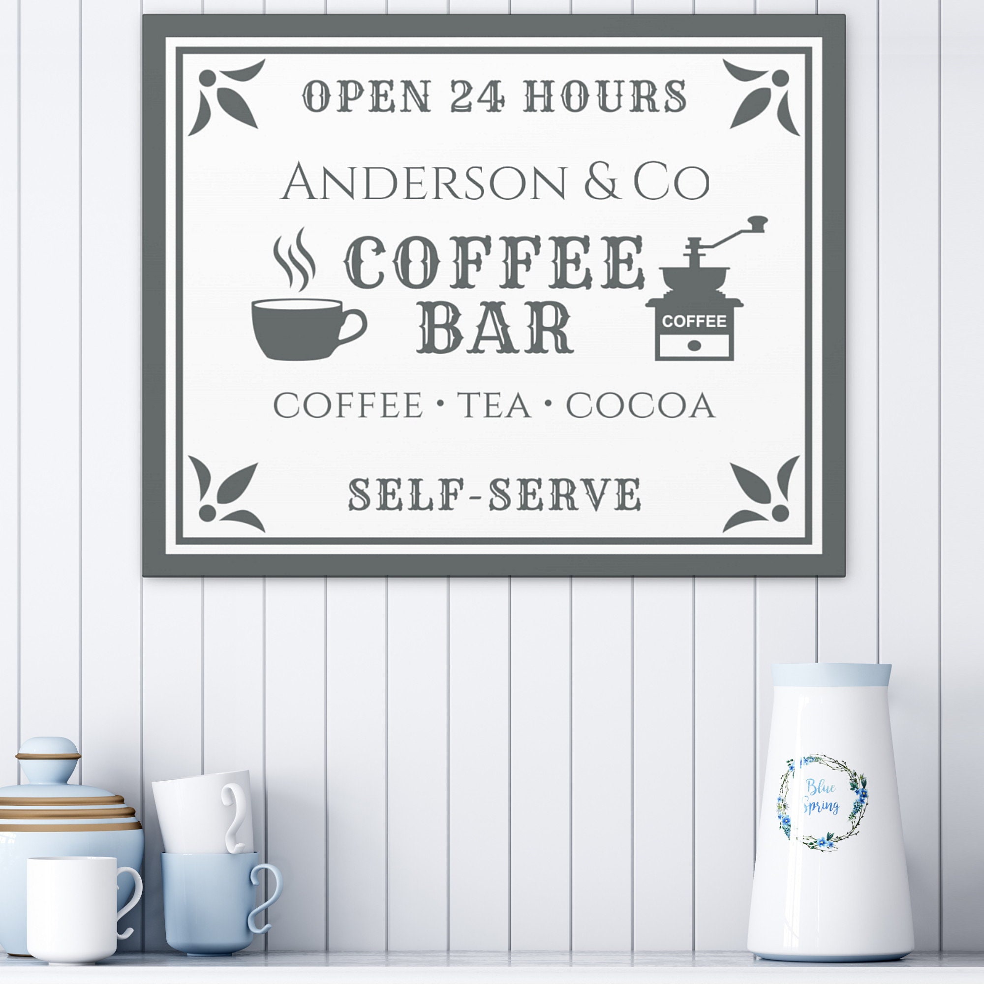 Personalized Coffee Bar Sign Custom Colors - Etsy