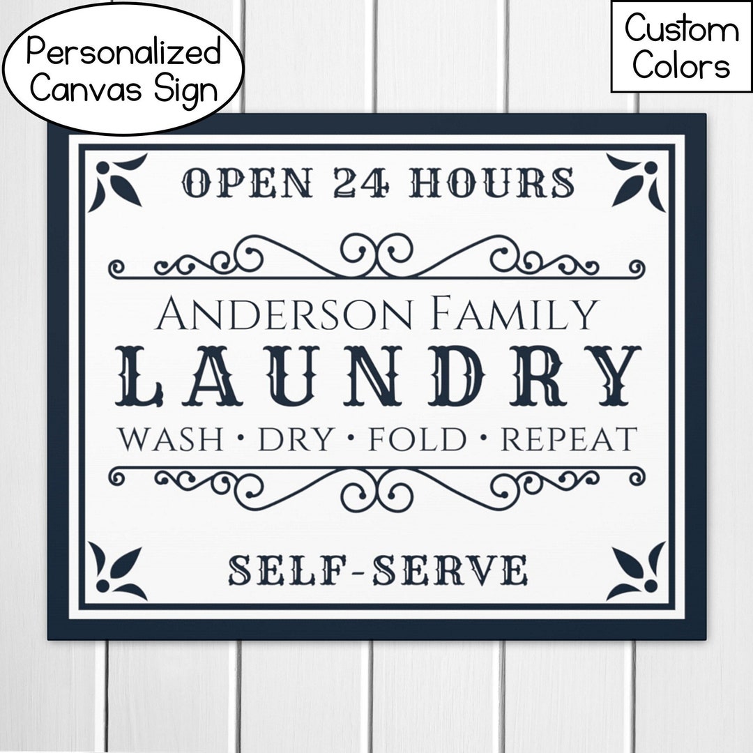 Personalized Laundry Sign Custom Colors - Etsy