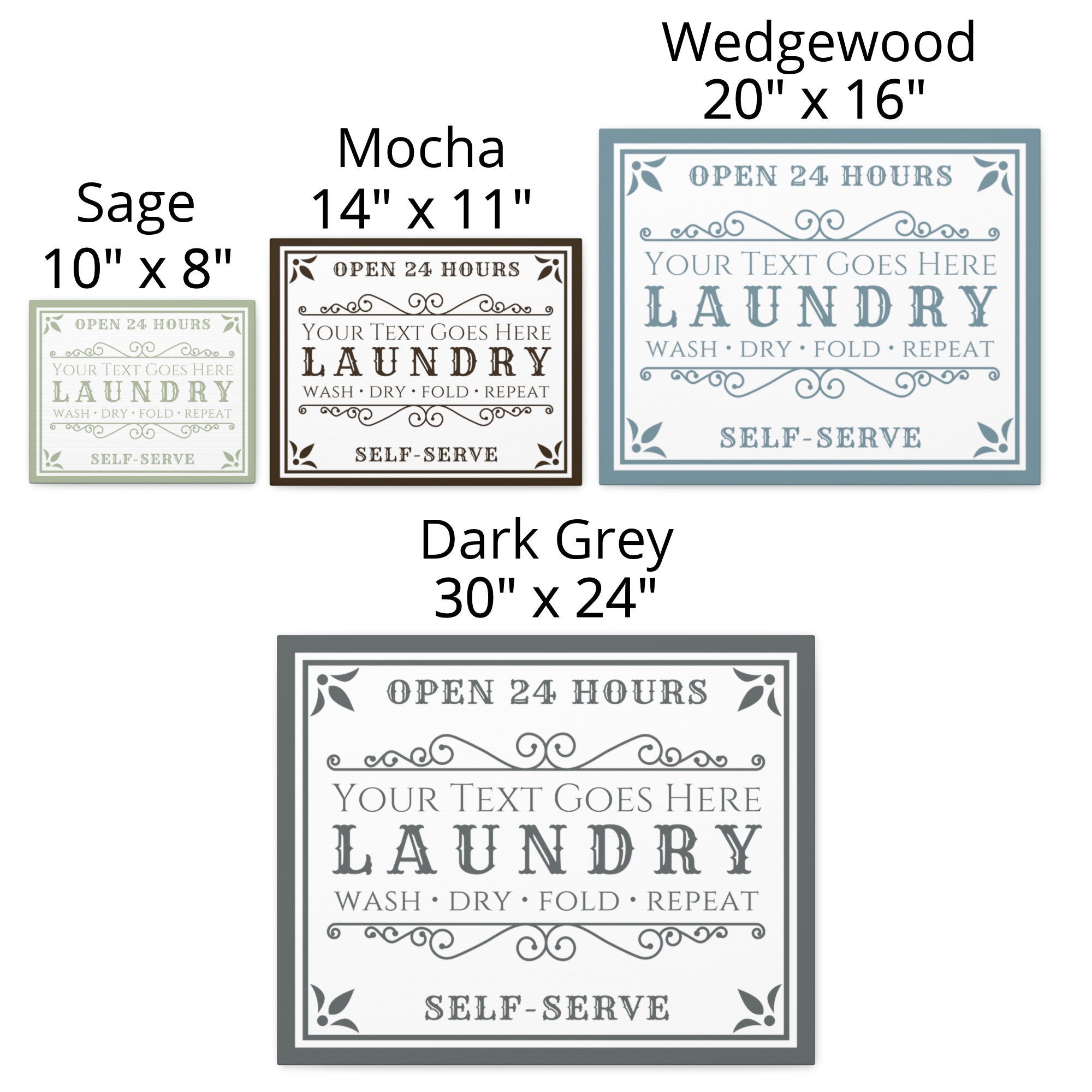 Personalized Laundry Sign Custom Colors - Etsy