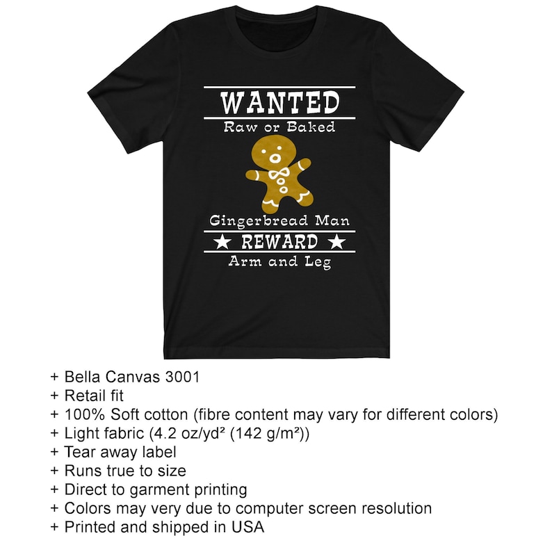 Gingerbread Man Funny Wanted Christmas Cookie T Shirt - Etsy