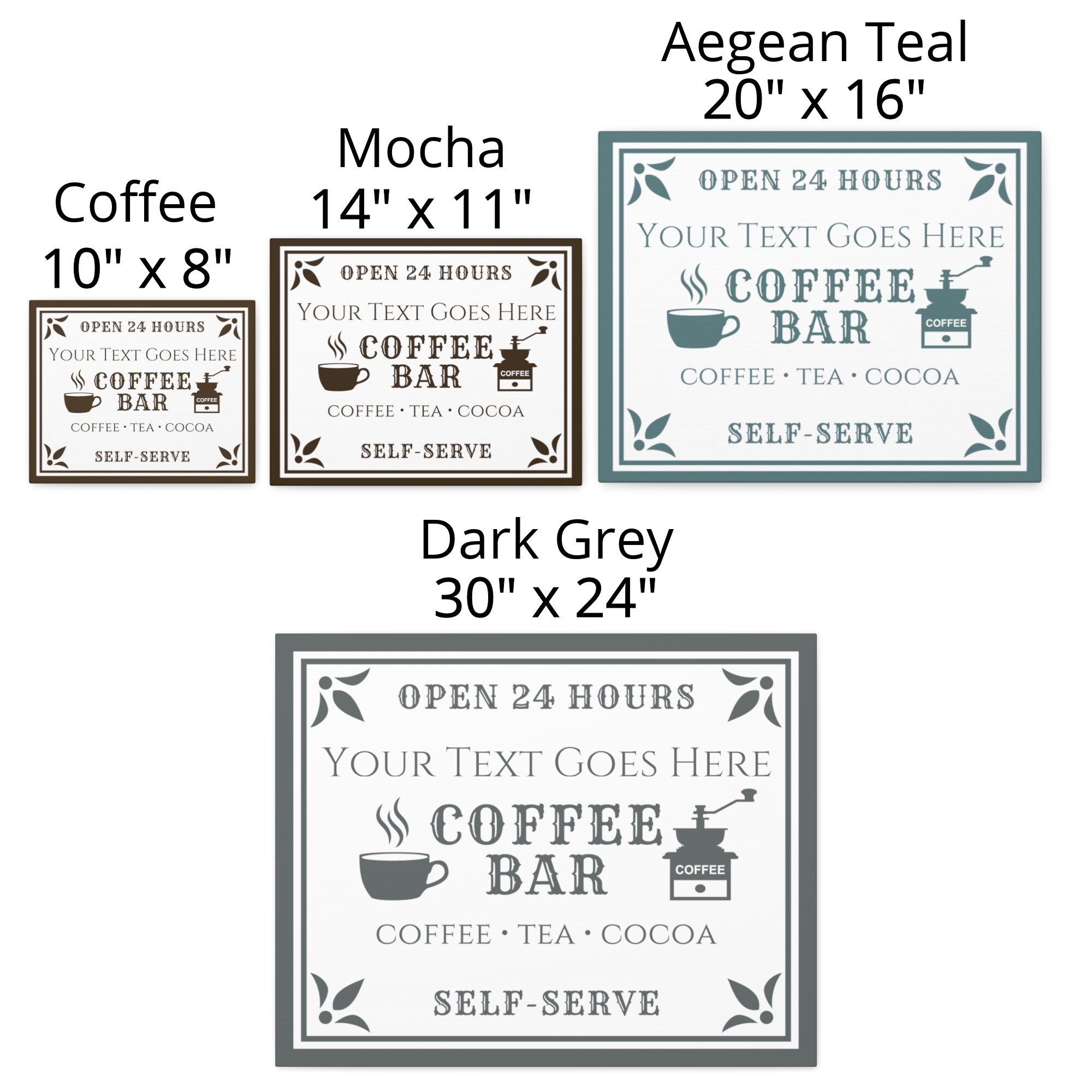 Personalized Coffee Bar Sign Custom Colors - Etsy