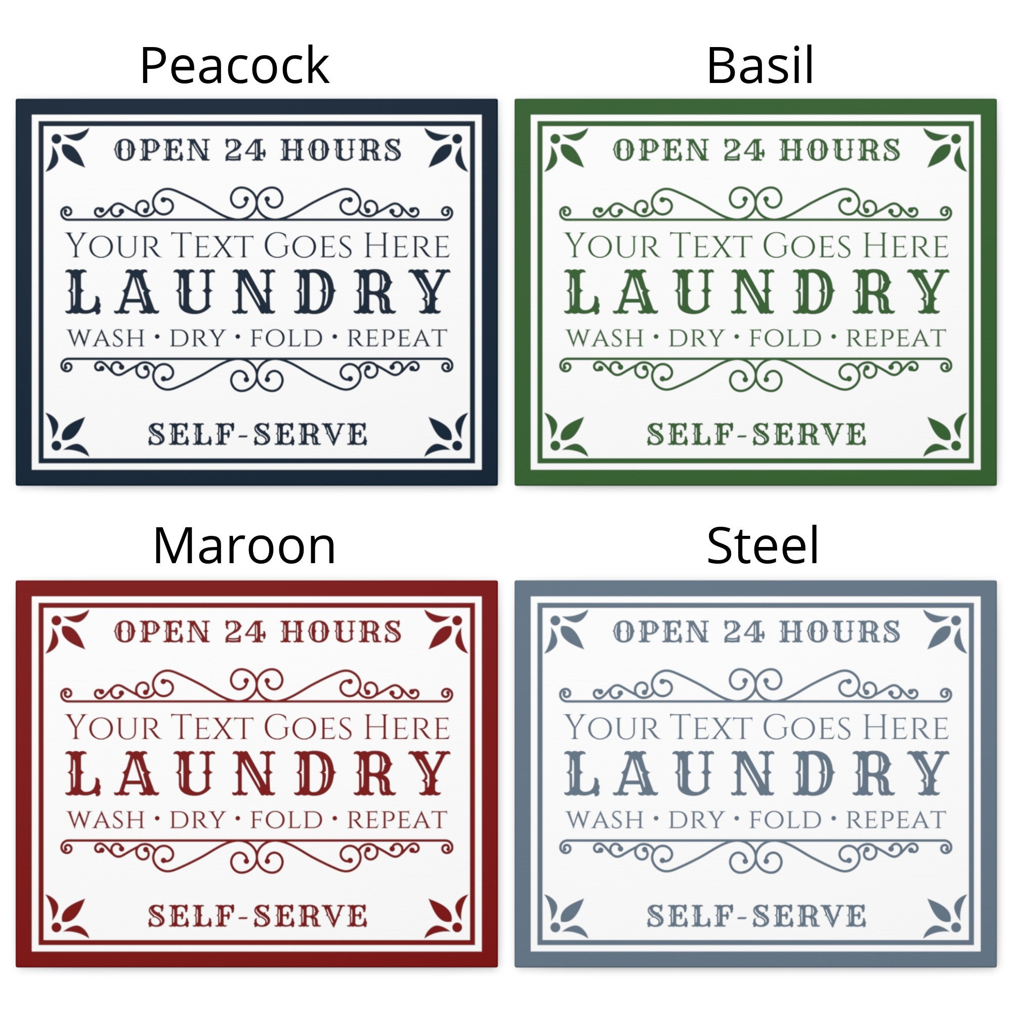 Personalized Laundry Sign Custom Colors - Etsy