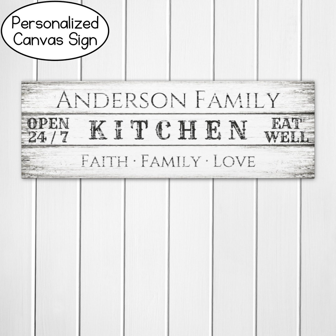Personalized Rustic Kitchen Sign - Etsy