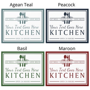 Personalized Kitchen Sign Custom Colors - Etsy