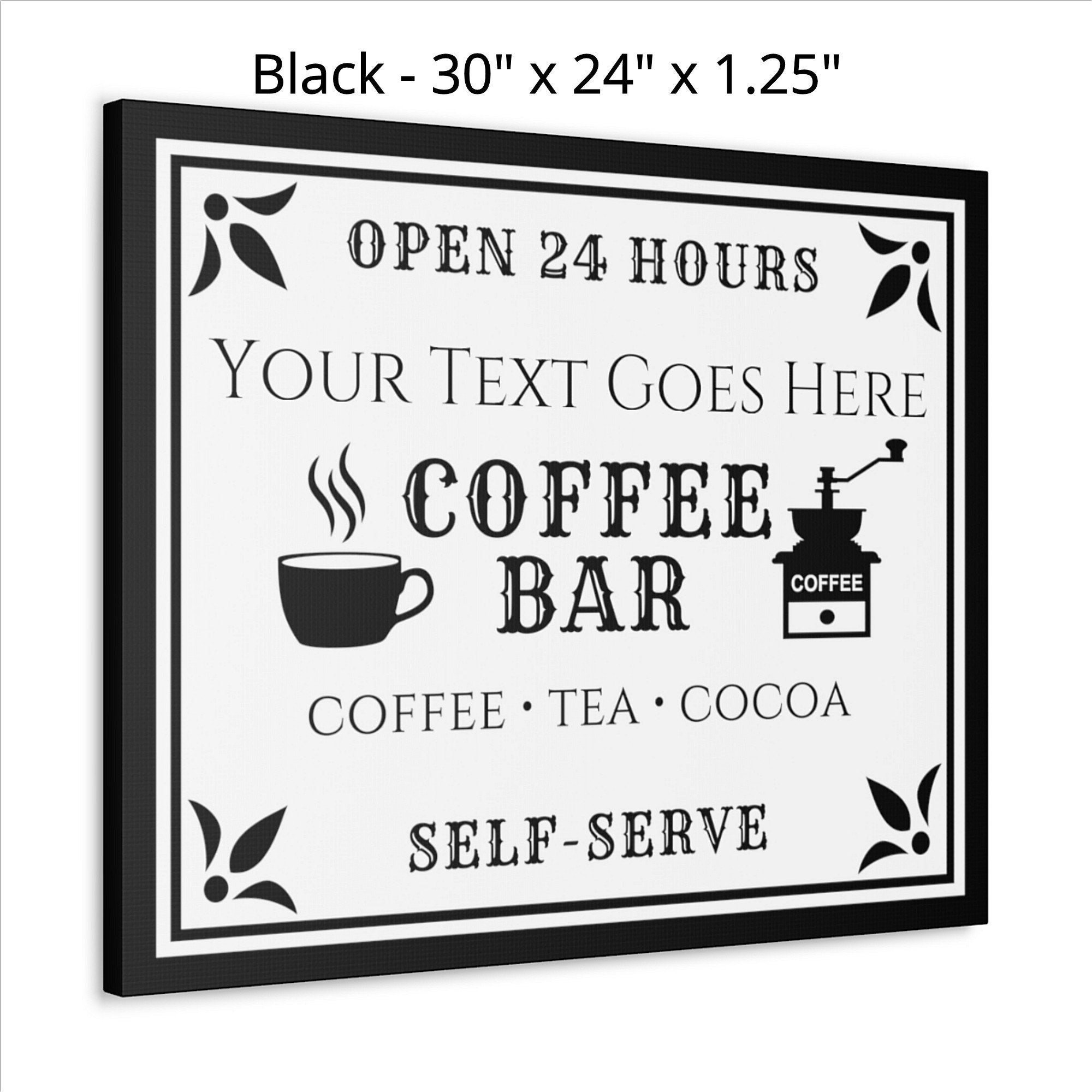 Personalized Coffee Bar Sign Custom Colors - Etsy