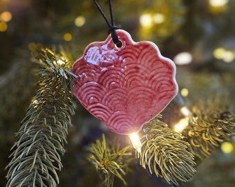 Ceramic Seashell Ornament Handmade Pendant Gift Idea Hanging Clay Shell ...