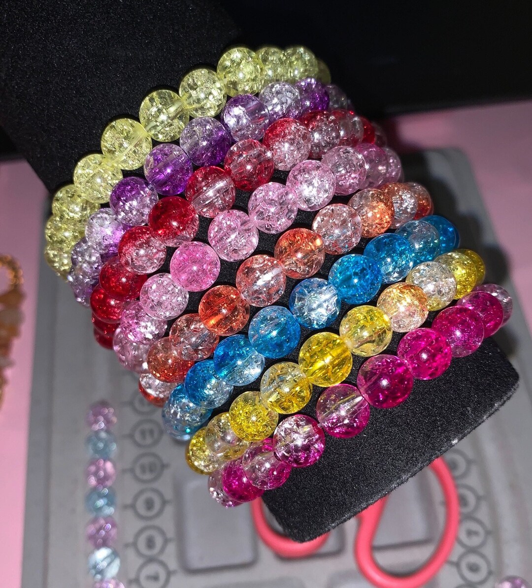 Sparkle Crackle Beaded Bracelets - Etsy