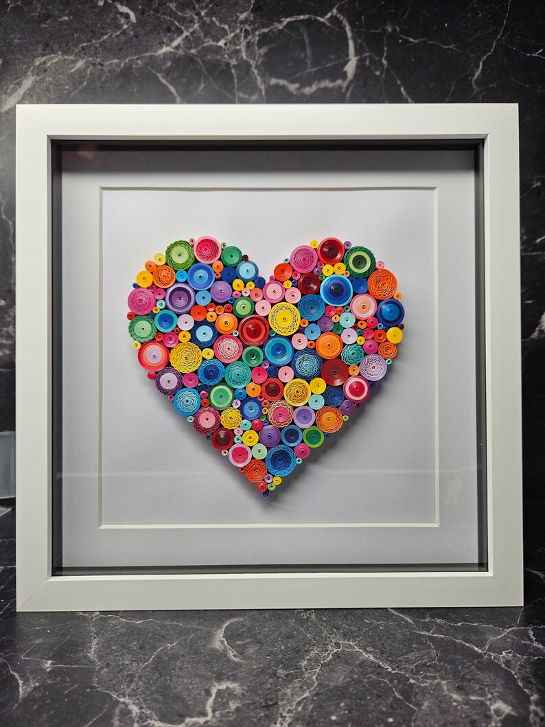 Quilled Heart, Paper Art, Deco, Modern, Colourful, Gift, Birthday ...