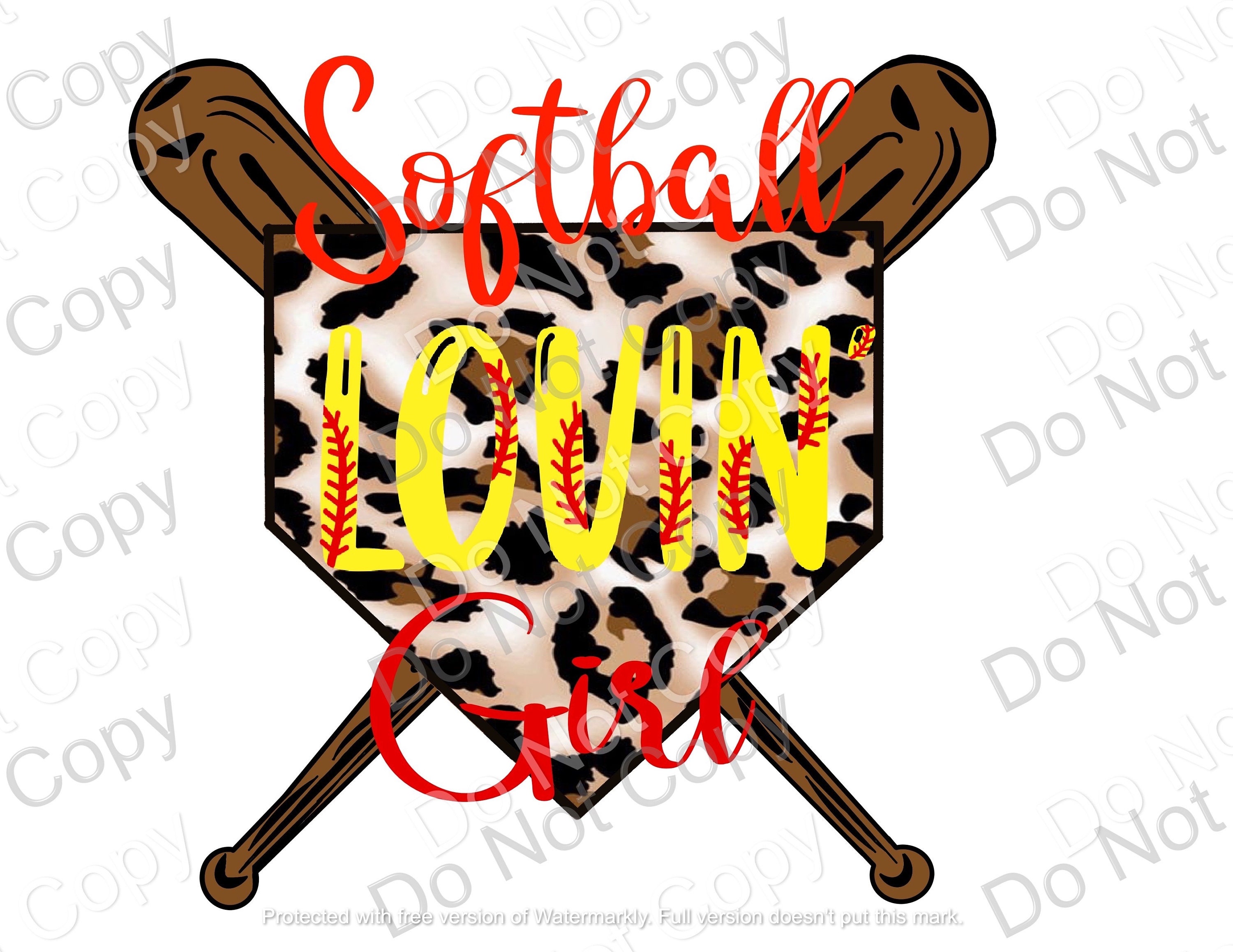 Softball Lovin Girl //Leopard Platte / / PNG / / digitale Datei ...