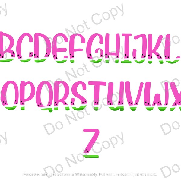 Watermelon Alphabet - Etsy