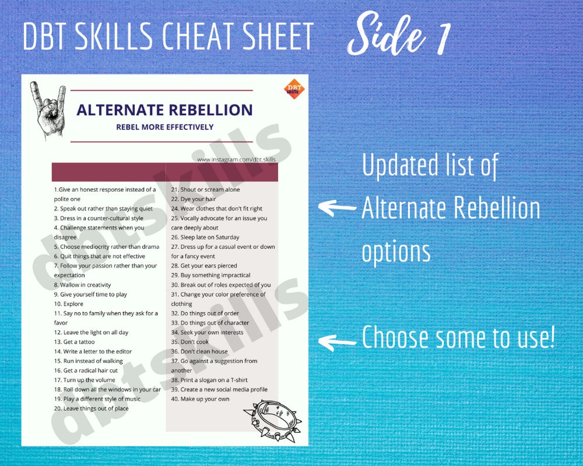 DBT Alternate Rebellion Worksheet - Etsy
