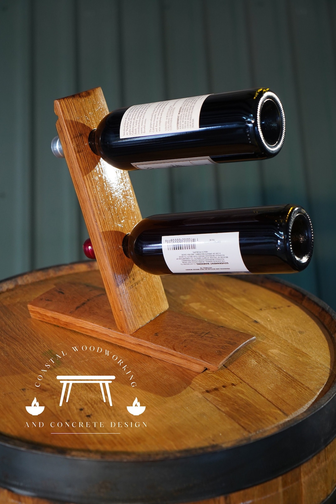 Whiskey Barrel Wine Bottle Holder - Etsy