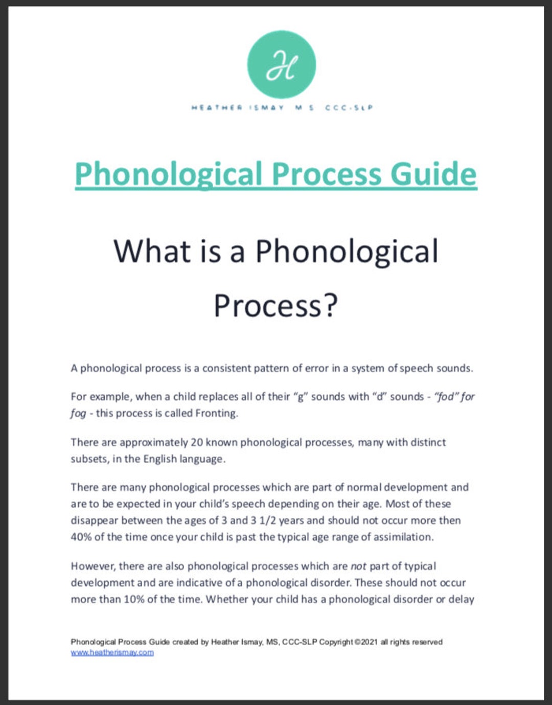 Phonological Process Guide - Etsy