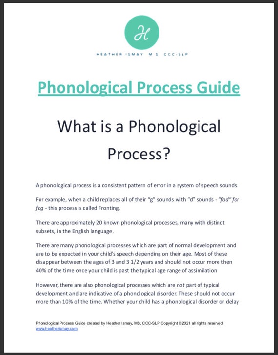 Phonological Process Guide - Etsy