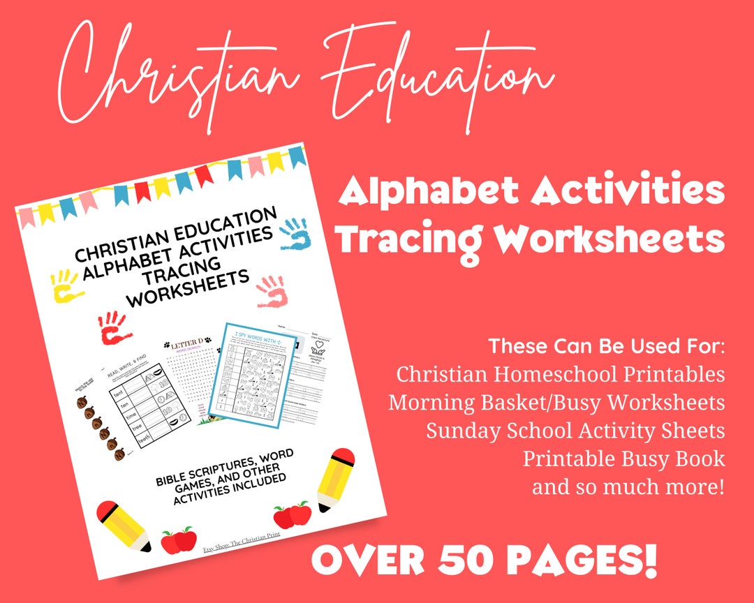 Alphabet Activities Christian Education Tracing Worksheets Kindergarten ...