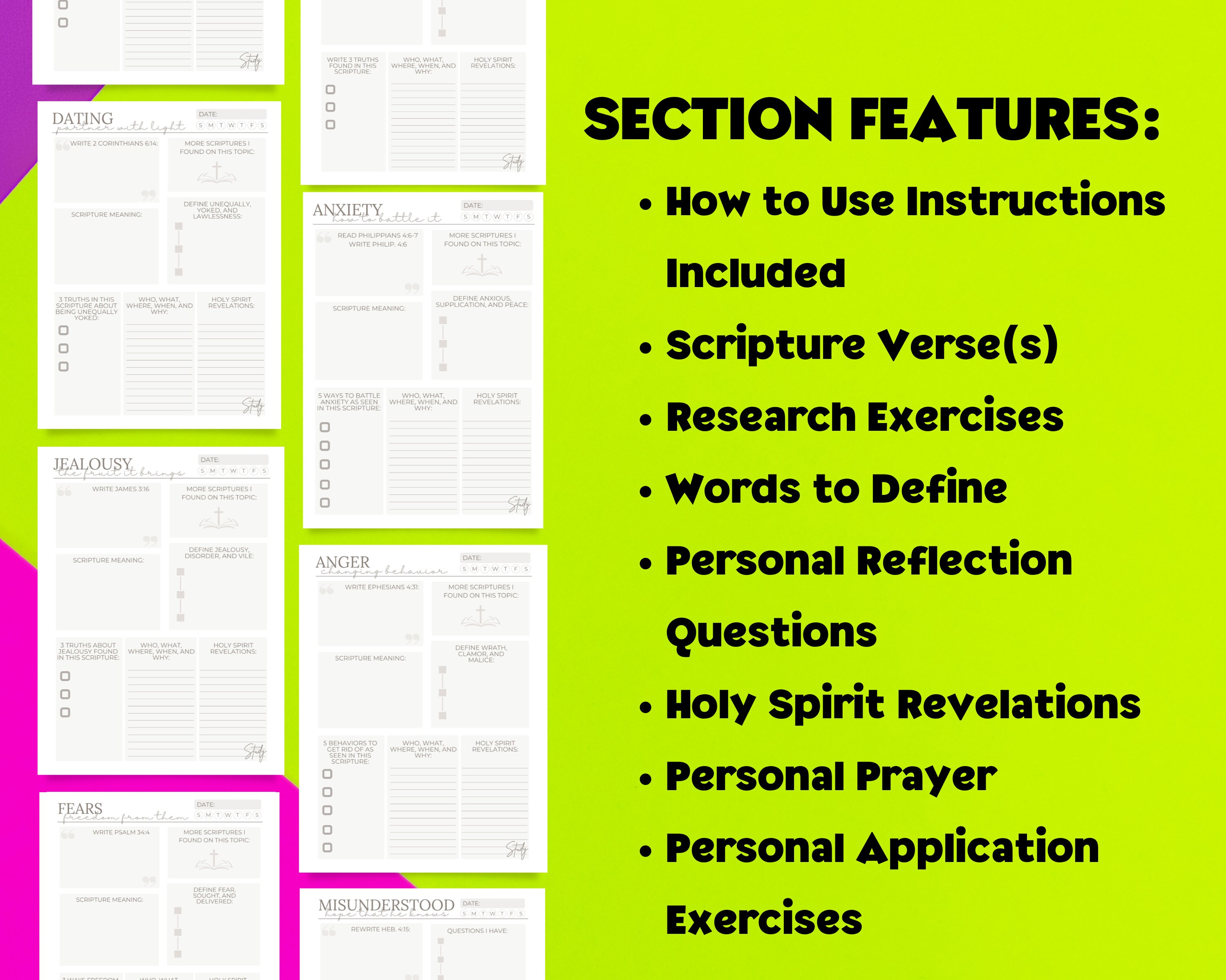Bible Study Journal 60 Topical Bible Studies - Etsy