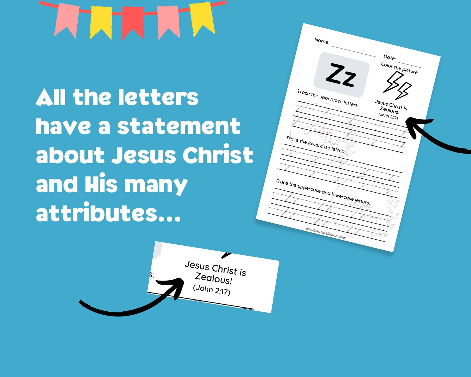 Printable Handwriting Worksheet Christian Themed Bible - Etsy