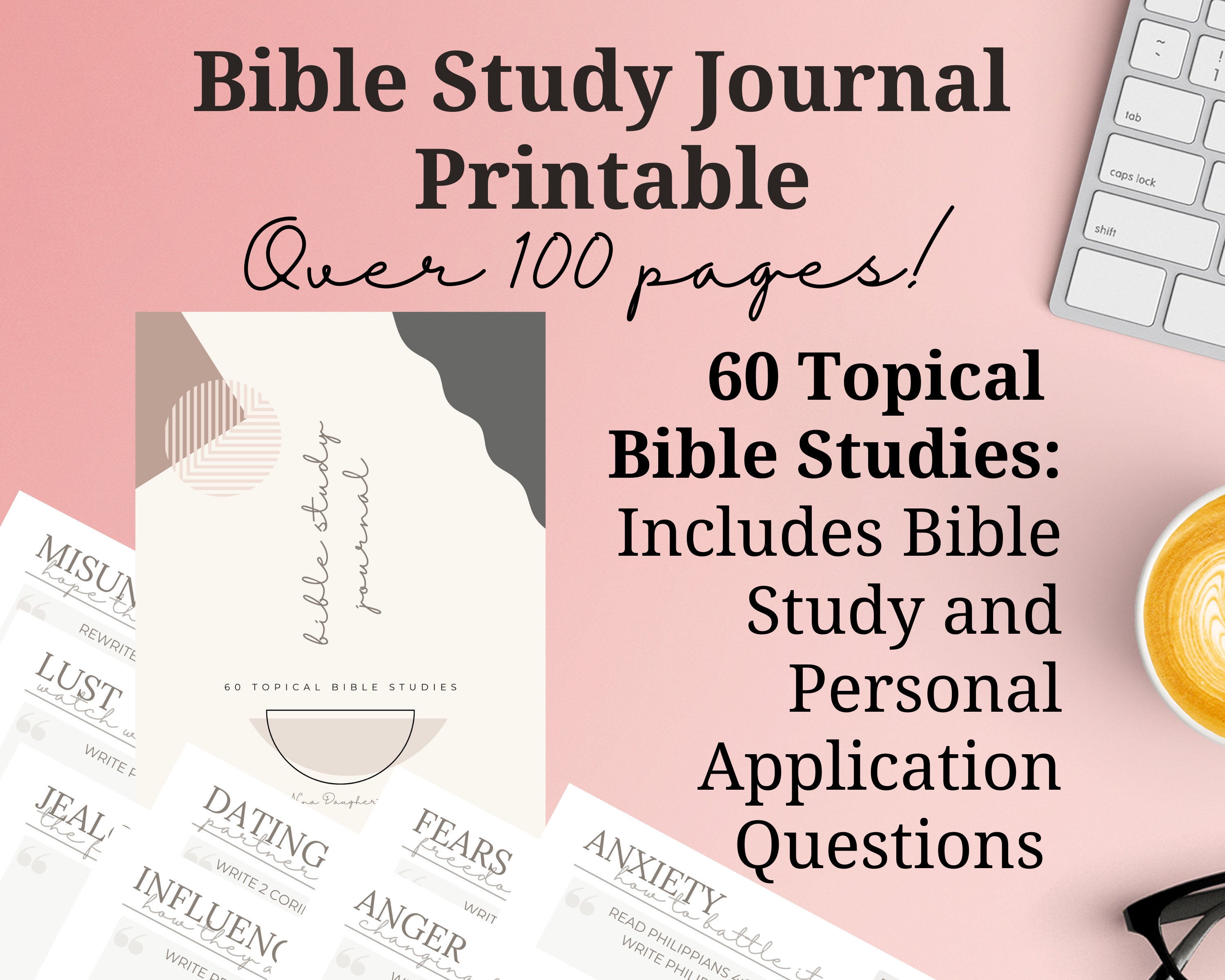 Bible Study Journal Printable 60 Topical Bible Studies - Etsy
