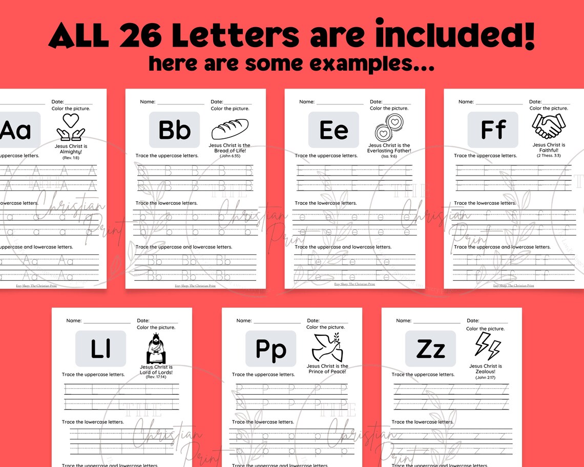 Printable Handwriting Worksheet Christian Themed Bible - Etsy