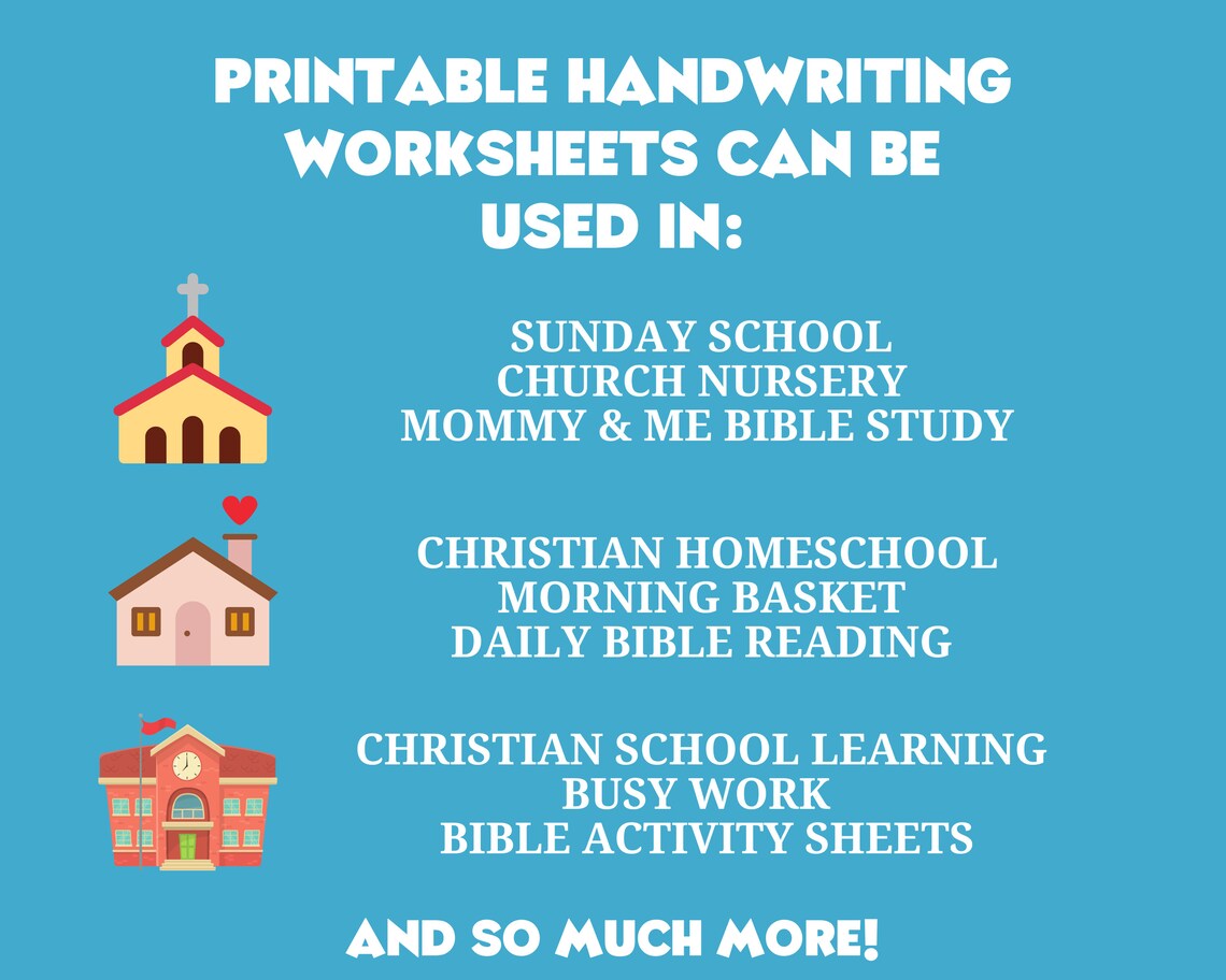Printable Handwriting Worksheet Christian Themed Bible - Etsy