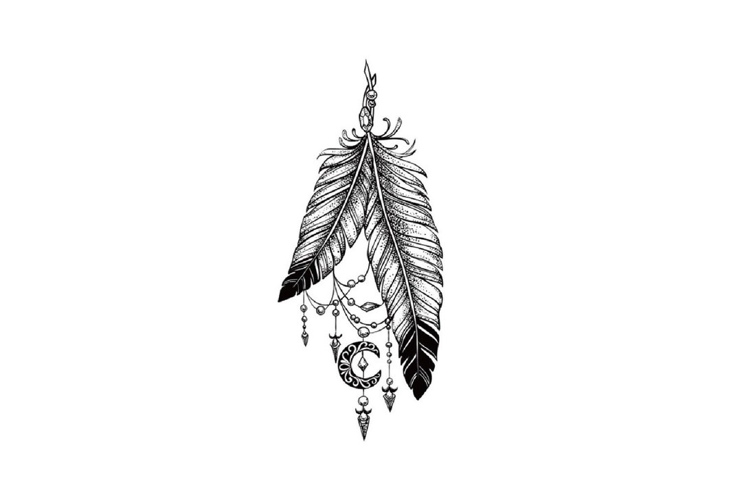 Feather Temporary Tattoo, Feather Tattoo| Black Feather Tattoos ...